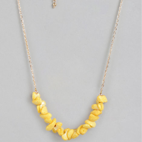 Blueberry Blueberry Yellow Gold-Plated Handcrafted Beaded Necklace