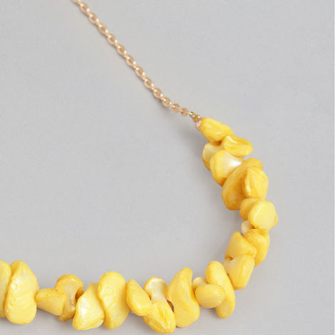 Blueberry Blueberry Yellow Gold-Plated Handcrafted Beaded Necklace