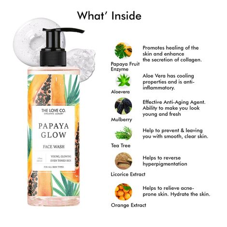 The Love Co PAPAYA GLOW GEL FACE WASH