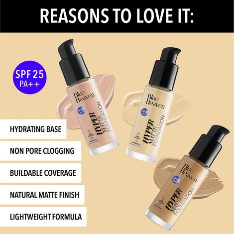 Blue Heaven Hyper Matte Foundation- 201 Cream (30 ml)