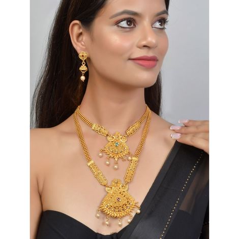 Silvermerc South Indian Layered Temple Jewellery Set