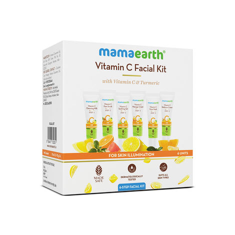 Mamaearth Vitamin C Facial Kit with Vitamin C & Turmeric for Skin ...