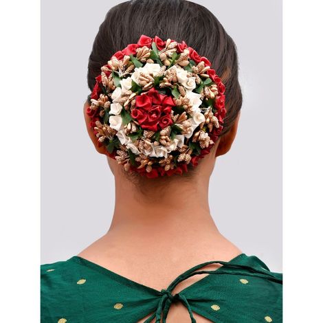 Silvermerc Designs Multi Flower Artificial Hair Bun Cover