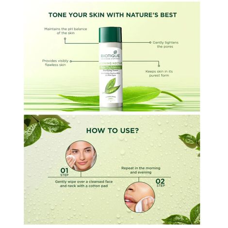 Biotique Morning Nectar Pore Tightening Purifying Toner (120 ml)