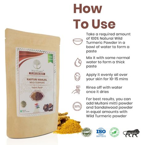 WILD ORGANIC Kasturi Manjal Powder (Wild Turmeric Powder ) 100Gm