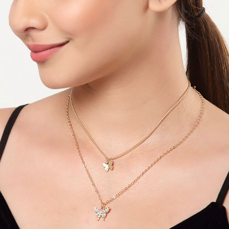 Ferosh Lucid Butterfly Layered Necklace