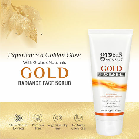 Globus Naturals Gold Radiance Anti Ageing & Brightening Face Scrub ...