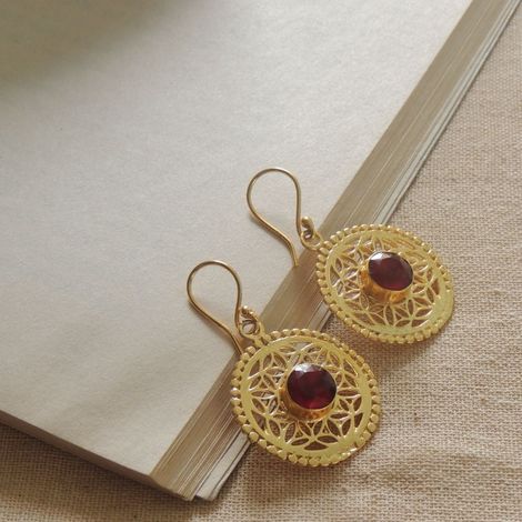 Johori Gold Plated Mughal Jali-Work Earring