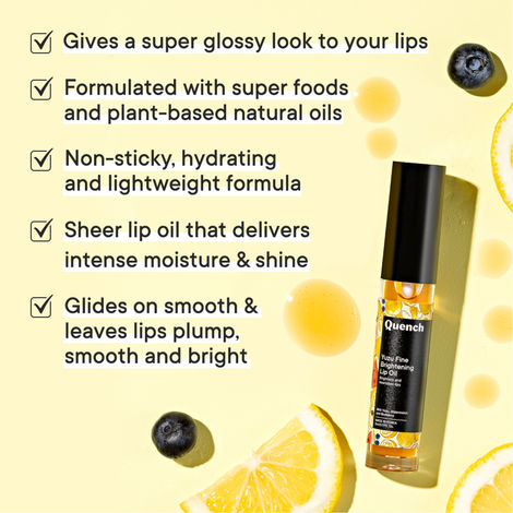 Quench Botanics Yuzu Fine Brightening Lip Oil, 5ml