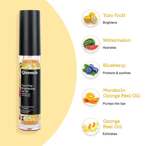 Quench Botanics Yuzu Fine Brightening Lip Oil, 5ml
