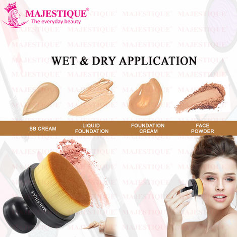 Majestique Flat Round Shaped, Professional Foundation Blender Brush FC4 ...