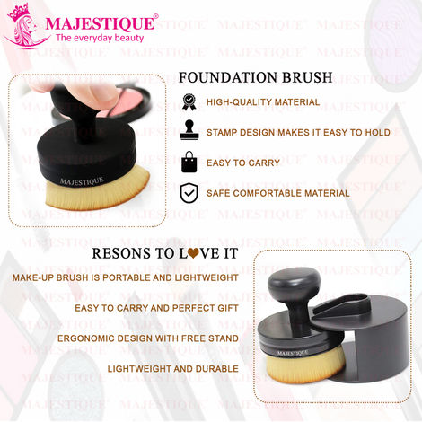 Majestique Flat Round Shaped, Professional Foundation Blender Brush FC4 ...