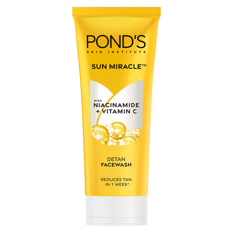 Pond's Detan Facewash for Tan Reduction, with Brightening Vitamin C ...