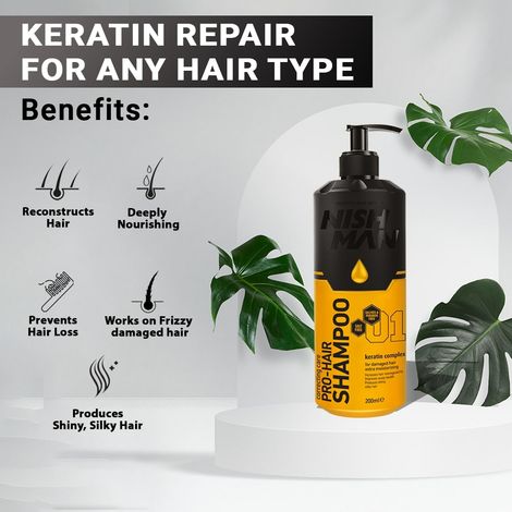 NishMan Pro Hair Shampoo Keratin Complex (200ml)