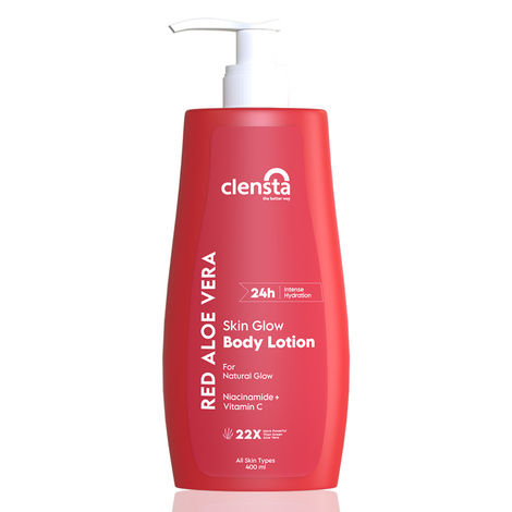 Clensta Red aloe vera skin glow body lotion With 2% Niacinamide ...