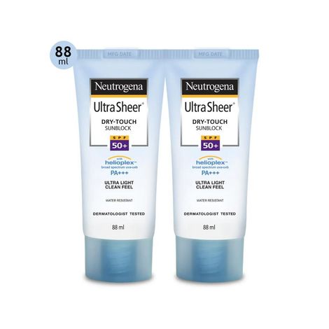 Neutrogena Ultra Sheer Sunscreen SPF 50 - 88 ml Pack of 2