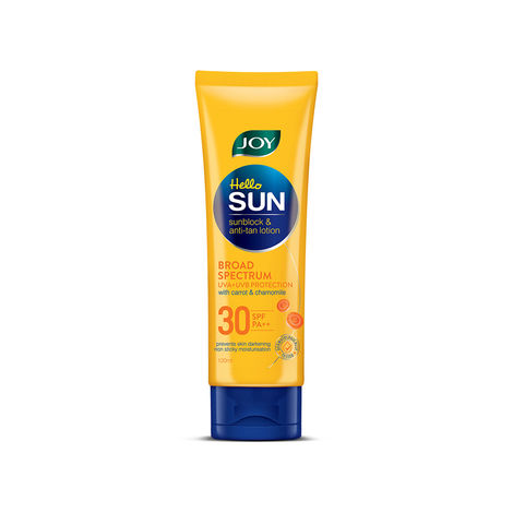 Joy Hello Sun Sunblock and Anti Tan Lotion Sunscreen SPF 30 PA++, 120 ml