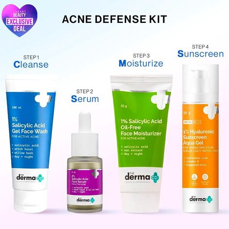 The Derma Co. Acne Defense Kit: Salicylic Acid Daily Face Wash (100 ml ...