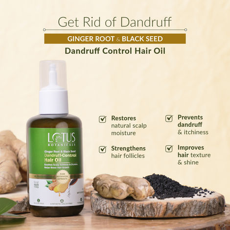Lotus Botanicals Ginger Root & Black Seed Dandruff-Control Hair Oil - 100ml