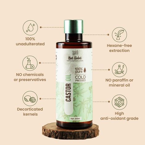 Nat Habit Cold Pressed Castor Oil For Hair Growth|Body Massage|100% ...
