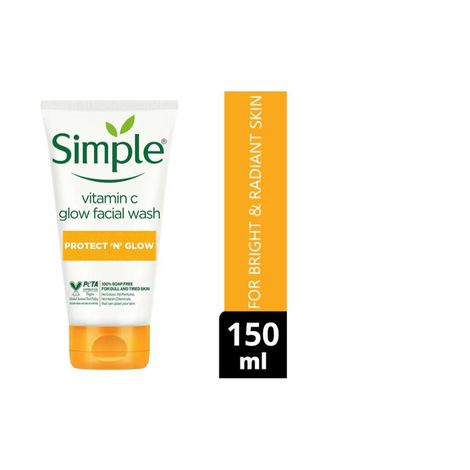 Simple Protect N Glow Vitamin C Facial Wash (150 ml) + Protect N Glow ...