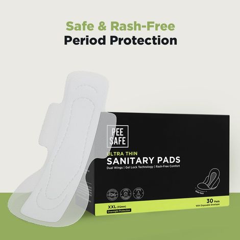 Pee Safe Ultra Thin Sanitary Pads (XXL) - 30 Pads