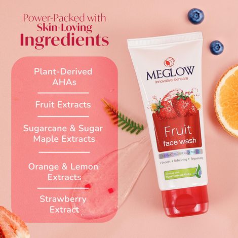MEGLOW FRUIT FACE WASH 70 gm Pack of 2