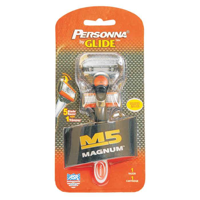 Glide Magnum 5 Blade Razor System (Handle + 6 Cartridges)