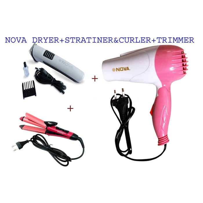 Nova NHC- 2009 Straightener And Nova 1290 Hair Dryer Combo Pack