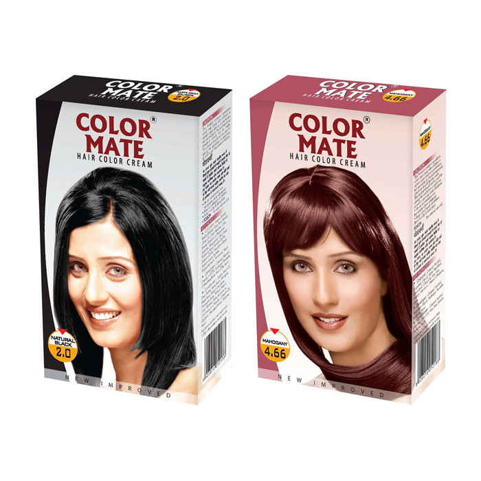 Color Mate Hair Color Cream Natural Black + Mahogany (260 ml)