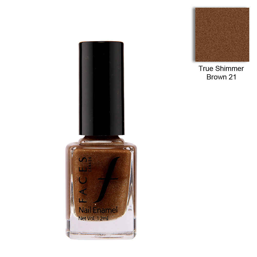 Buy Faces Canada Long Nail Enamel True Shimmer Brown 21 12 ml Online ...