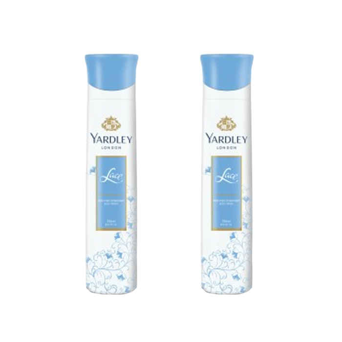 Yardley Lace Perfumed Deodorant Body Spray (150 ml) Pack of 2