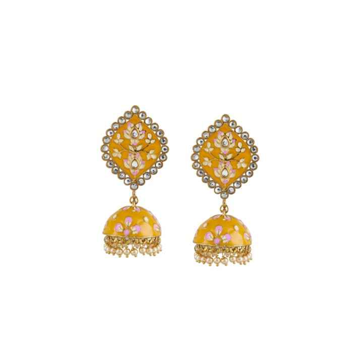 Tipsyfly Pastel Perfect Post & Back Closure Metal Jhumkas Earrings For ...