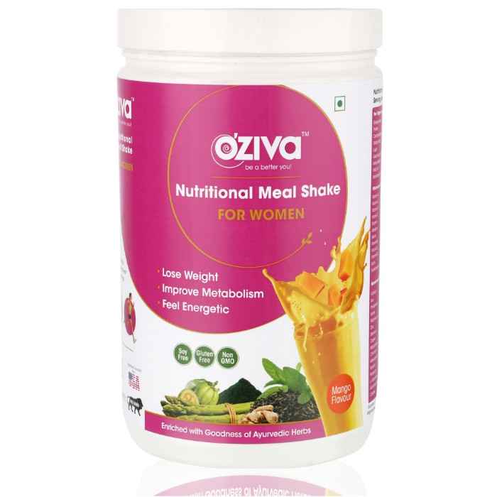 OZiva Nutritional Meal Shake (Meal Replacement Shake), Women (Mango, 34 ...