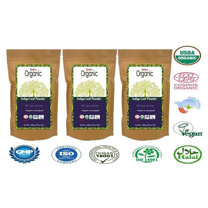 Radico Organic Indigo Leaf Powder(3 In 1) Hair Color
