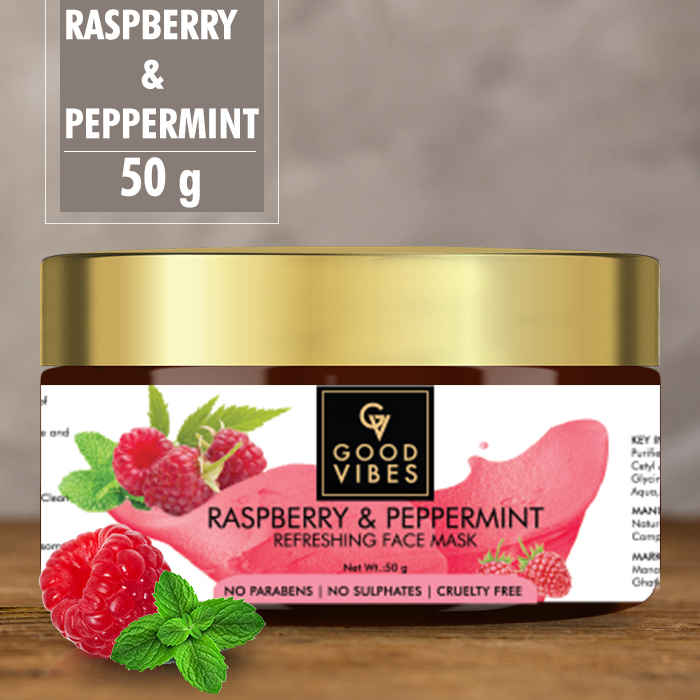 Buy Good Vibes Refreshing Face Mask - Raspberry & Peppermint (50 gm ...