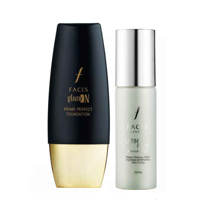 FACES Glam On Prime Perfect Foundation Natural 02 (30 ml) + FACES Ultime Pro Makeup Fixer (100 ml)