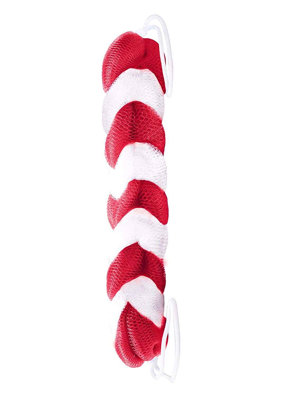PANACHE Shower Sponge 9 Knots Rope, Red & White
