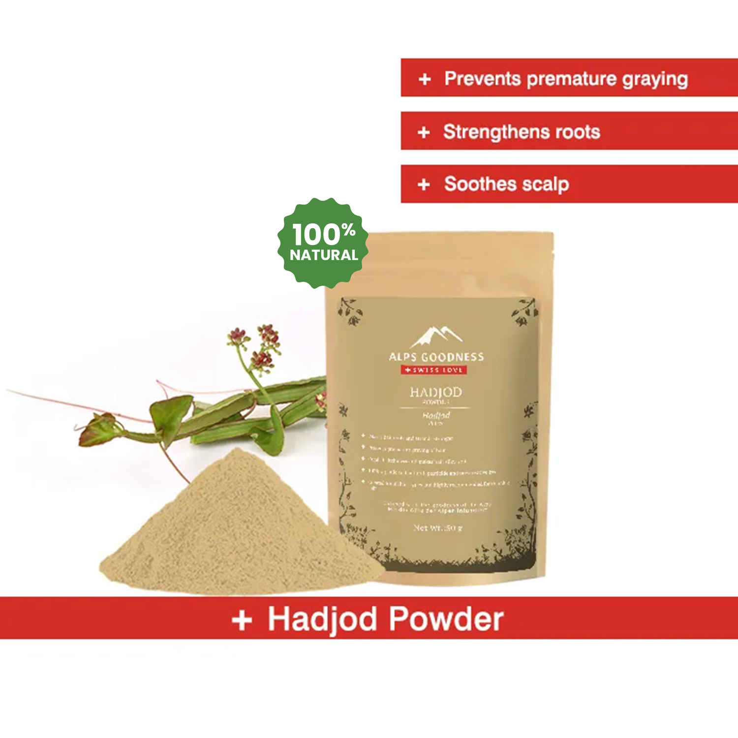 Buy Alps Goodness Powder - Hadjod (50 gm) Online | Purplle