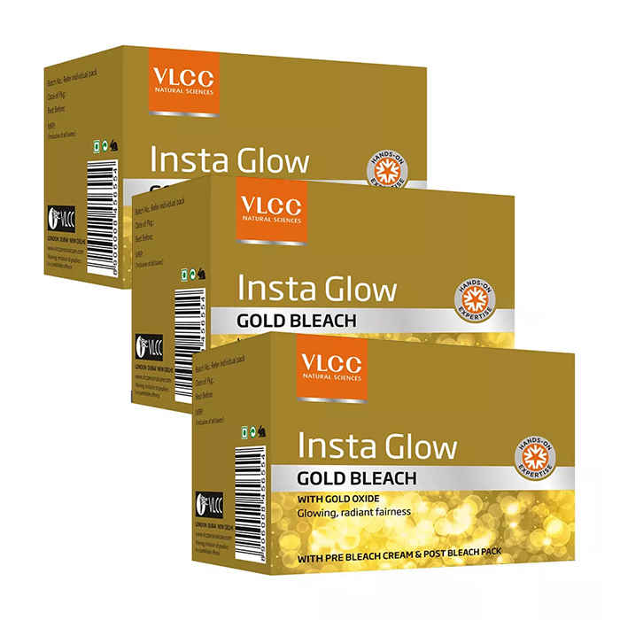 VLCC Insta Glow Gold Bleach (30 g) Pack of 3
