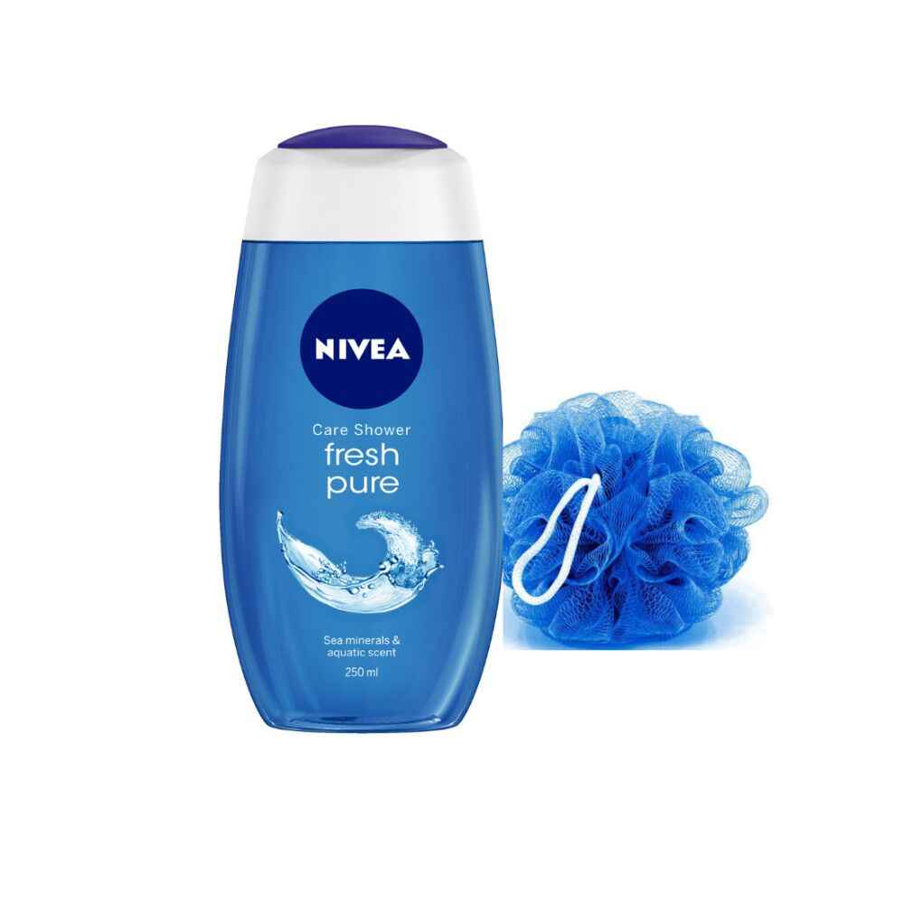 Nivea Fresh Pure Shower Gel With Free Loofah (250 ml)