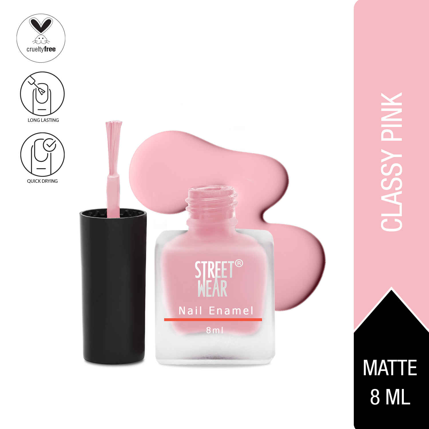 Street Wear Matte Nail Enamel Classy Pink (8 ml)