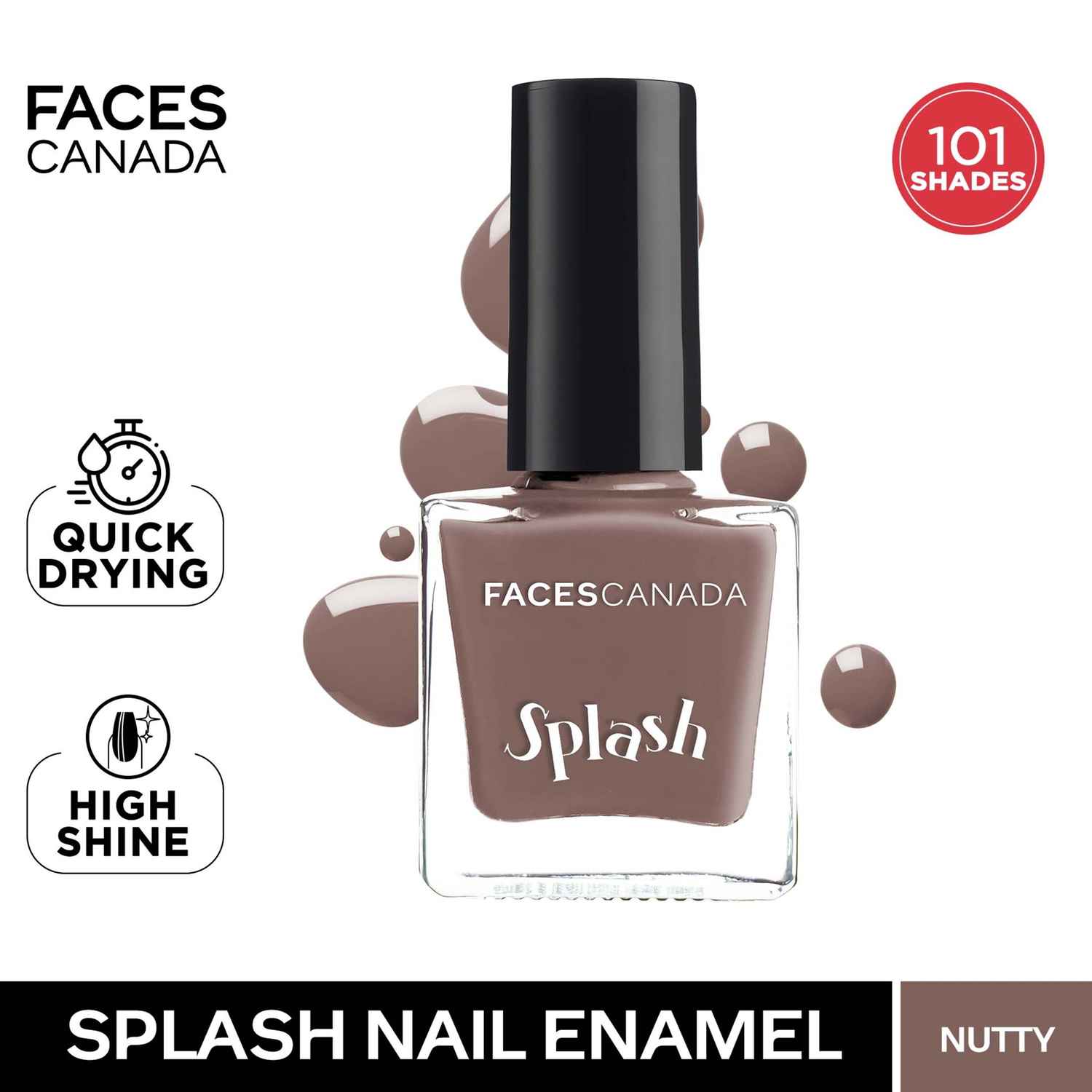 Buy Faces Canada Splash Nail Enamel - Nutty 32 (8 ml) Online | Purplle