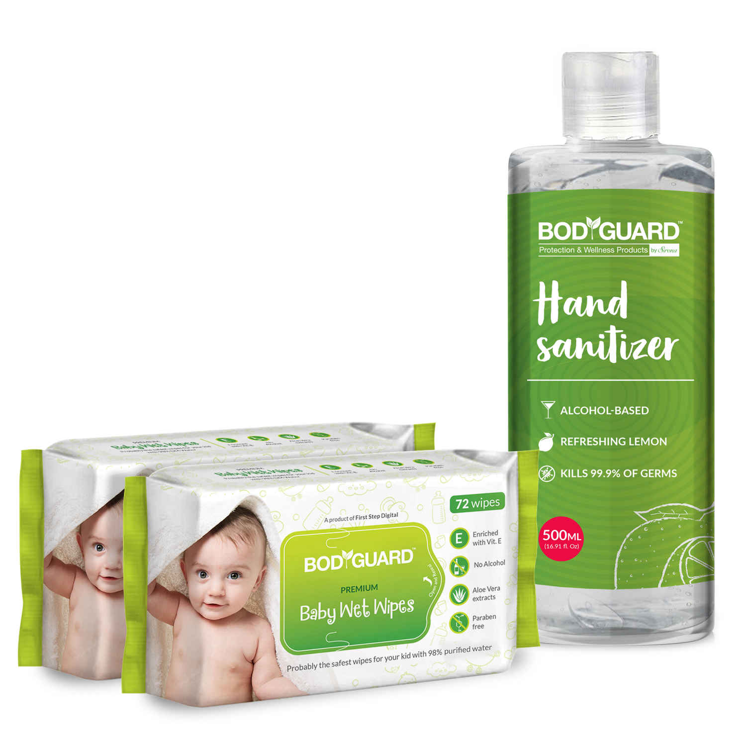 Bod Guard Alcohol Based Hand Sanitizer with Refreshing Lemon - 500 ml ...