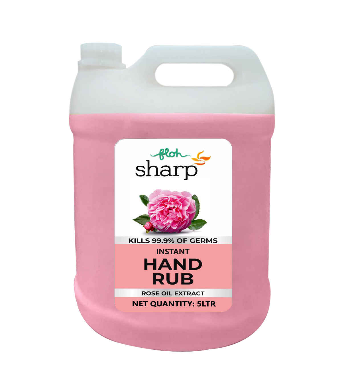 Buy FLOH Sharp Instant Hand Rub with Rose Oil extract & 70% Alcohol, 5L ...