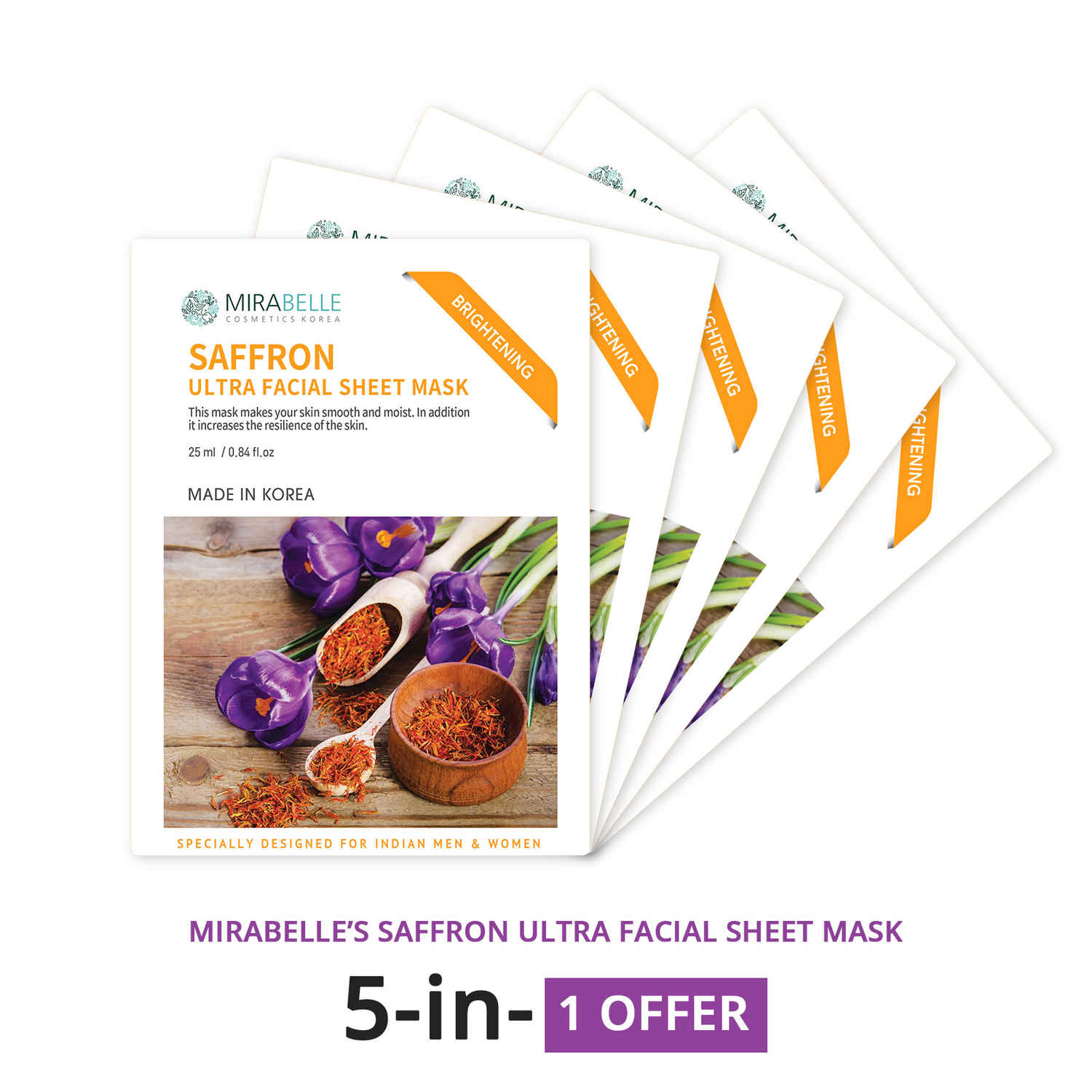 Buy Mirabelle Korea Saffron Ultra Facial Sheet Mask (25 ml) Online ...