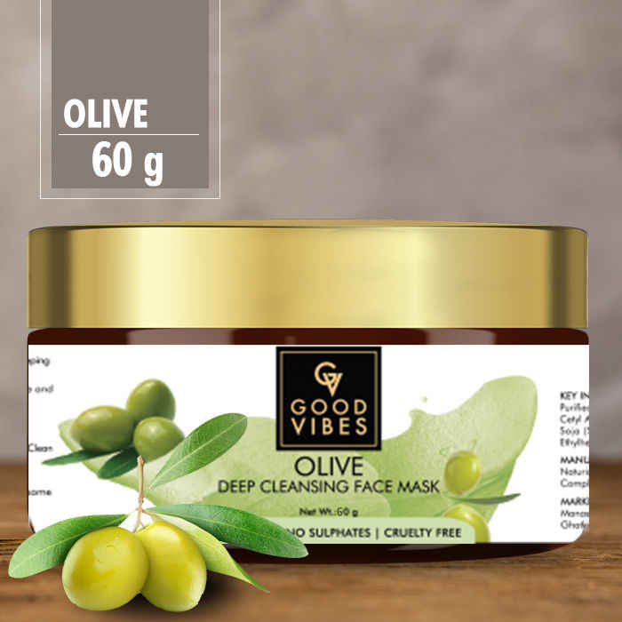 Buy Good Vibes Deep Cleansing Face Mask - Olive (50 g) Online | Purplle