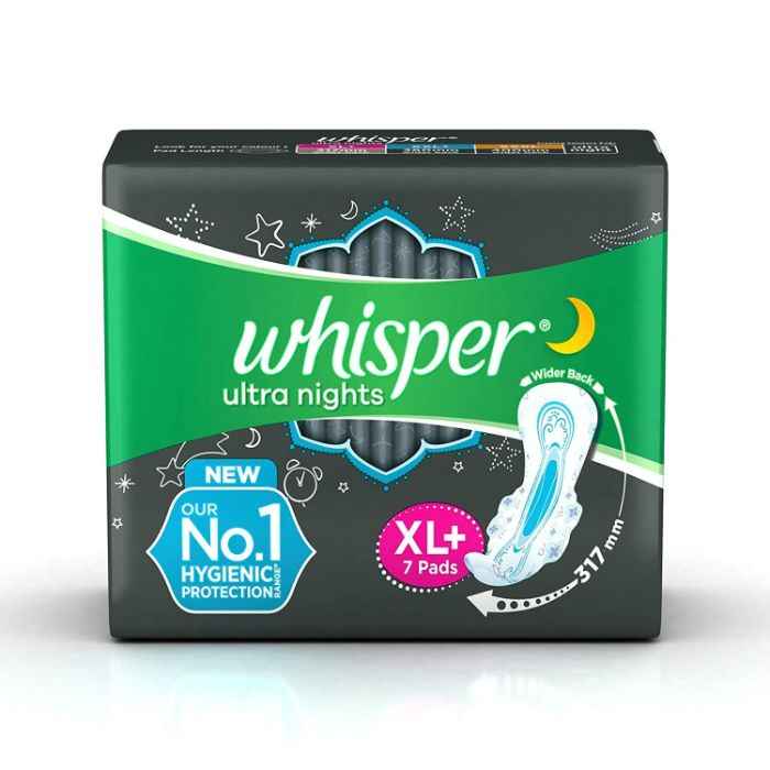 Whisper Ultra Overnight Sanitary Pads - 7 Pieces (XL Plus)