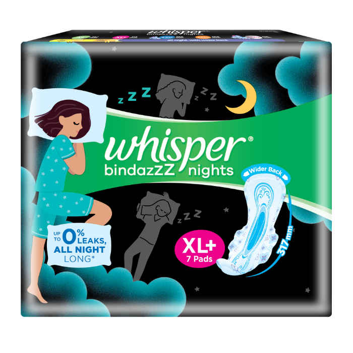 Whisper Bindazz Nights XL+ 7s Sanitary pads for Women
