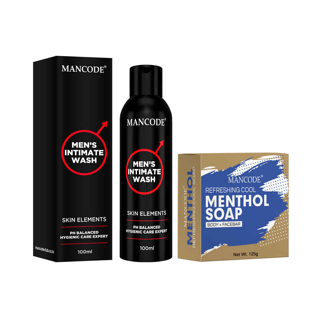 Mancode Intimate Wash 100ml + Menthol Soap 125gm